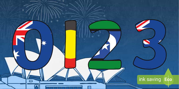 Australia Day Display Numbers (teacher made) - Twinkl