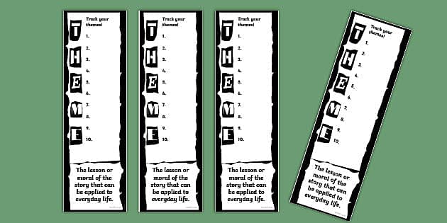 Theme Bookmark for 6th-8th Grade (teacher made) - Twinkl