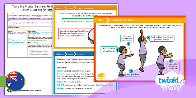 Move PE Years 1-2 Physical Distanced Multiskills Lesson 6: Jumping for ...