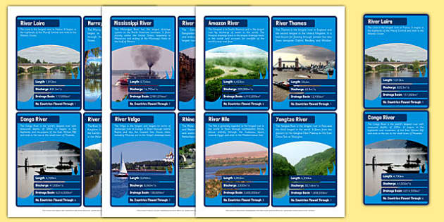 Rivers Card Game - rivers, top trumps, cards, activity, game