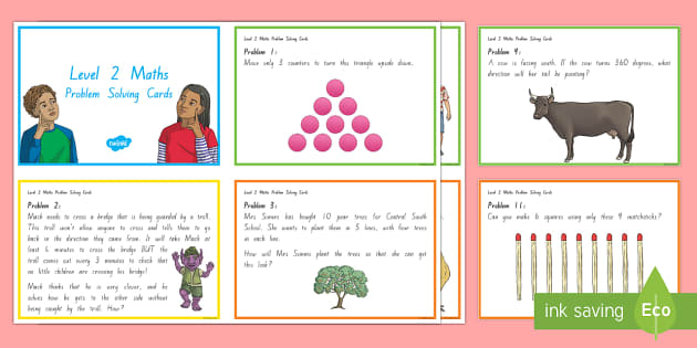 Maths Problem Solving Questions For Kids Challenge Cards