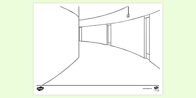 Stadium Corridor Colouring Sheet | Colouring Sheets - Twinkl