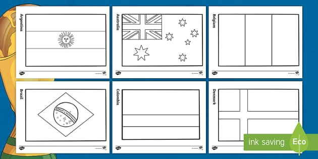 World Cup Flags Coloring Sheets (teacher made)