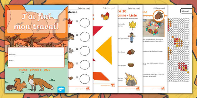 J'ai fini mon travail - Livret d'activités MS/GS - édition automne 2024
