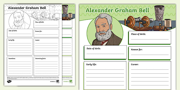 Alexander Graham Bell Fact File Template (teacher made) Alexander Graham Bell Fact File Template (teacher made)