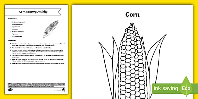 Sensory Activity - Interactive Corn Drawing and Play