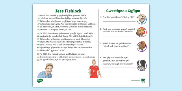 Stori Munud Jess Fishlock (teacher made) - Twinkl