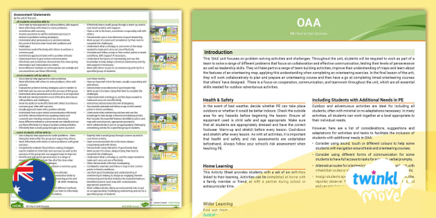 FREE! - Move PE: Year 6 OAA: Unit Overview (teacher made)