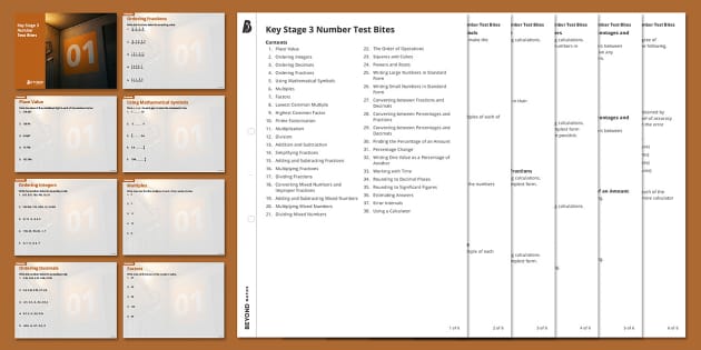 👉 Key Stage 3 Number Test Bites (teacher made) - Twinkl