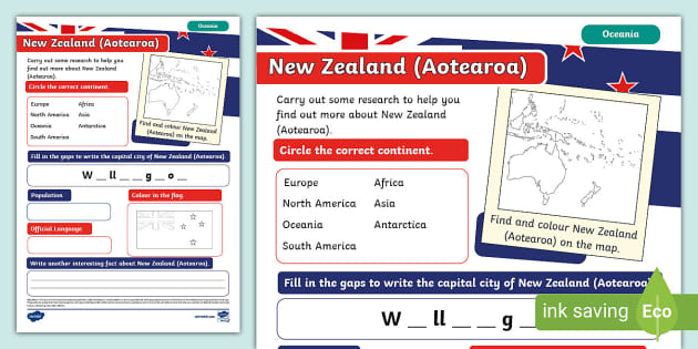 KS1 New Zealand (Aotearoa) Research Activity - Twinkl - KS1