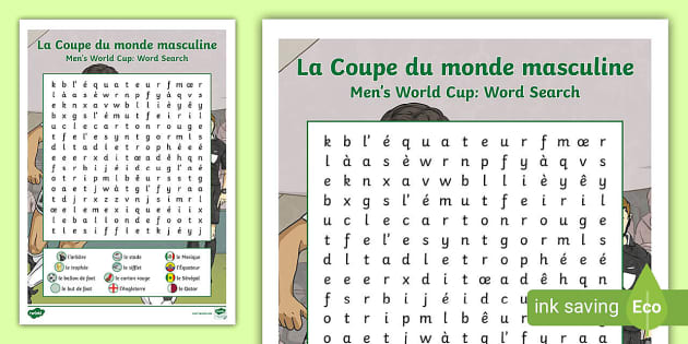 👉 French: Men's World Cup Word Search (Teacher-Made)