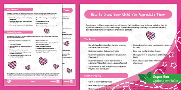 How to Show Your Child You Appreciate Them (teacher made) How to Show Your Child You Appreciate Them (teacher made)