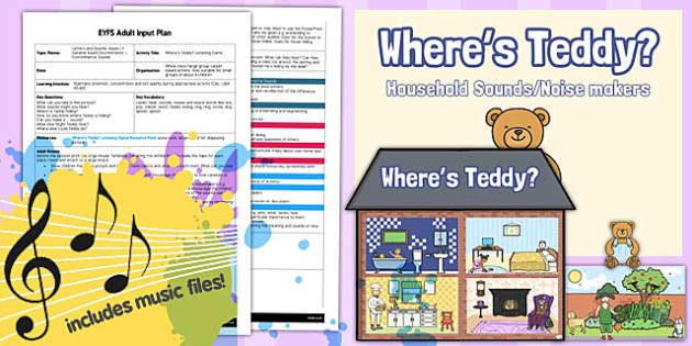 Where's Teddy? Listening Game EYFS Adult Input Plan and Resource Pack