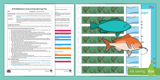 EYFS Maths: Paper Chain Counting Group Activity Adult Input Plan and ...