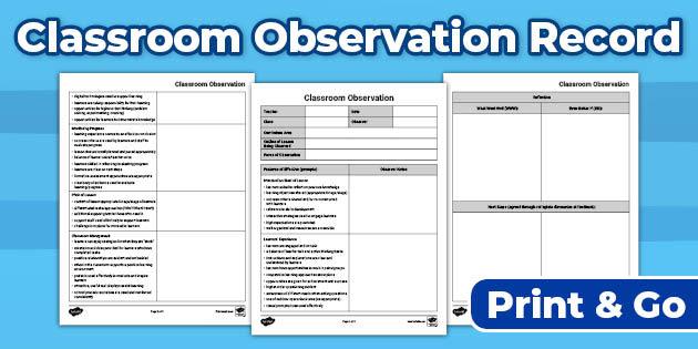Classroom Observation Record