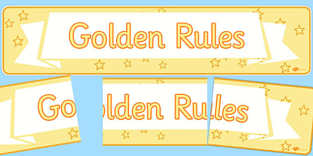 Golden Rules Display Banner - rules, behaviour, display, banner