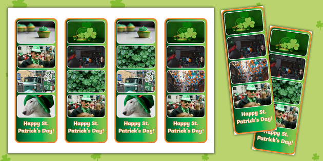 St. Patrick's Day Photo Strip Bookmarks (teacher made)