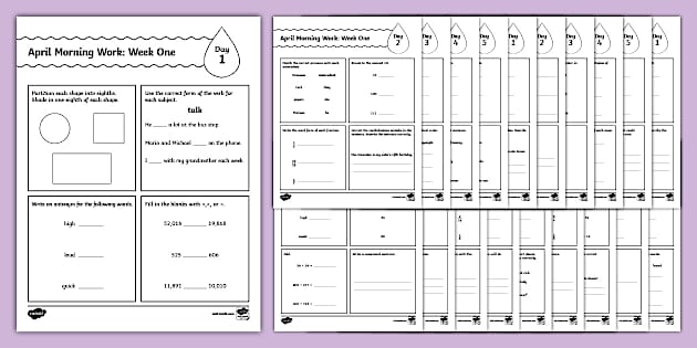 Third Grade April Morning Work Bundle (teacher made)