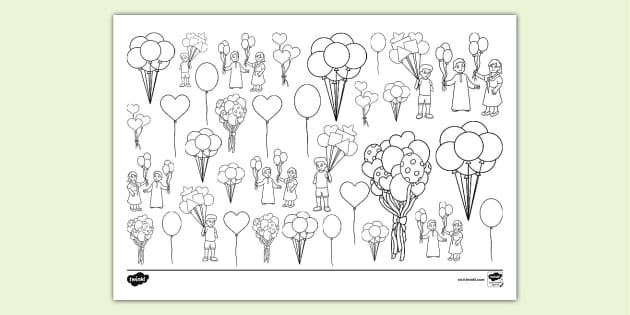 Balloon Doodle Colouring Page (teacher made) - Twinkl