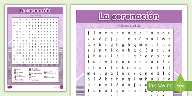 👉 Spanish: Coronation Word Search (teacher made) - Twinkl