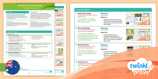 FREE! - Twinkl Move PE - Foundation Gymnastics: Unit Overview
