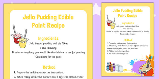 Jello Pudding Edible Paint Recipe -art, design, technology, food, early ...