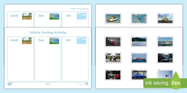 Vehicle Sorting Activity (teacher made) - Twinkl