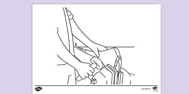 Hoop Being Tacked onto the Hurl | Colouring Sheets - Twinkl