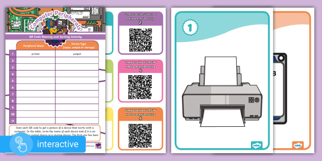 Computer Peripherals Qr Code Naming And Sorting Activity