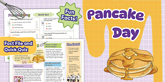KS2 Pancake Day Fact File and Quick Quiz