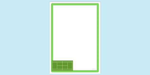 Simple Blank Tennis Court Page Border | Page Borders