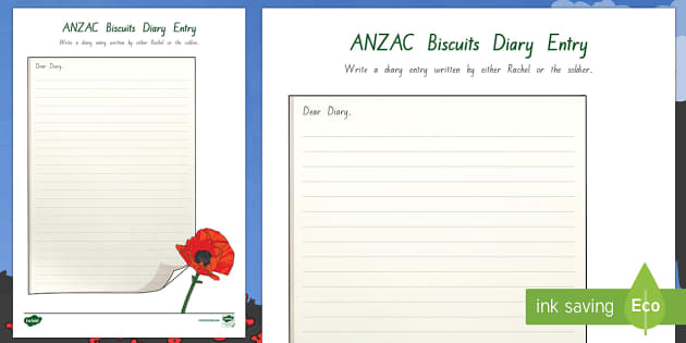 Diary Entry Activity to Support Teaching on Anzac Biscuits