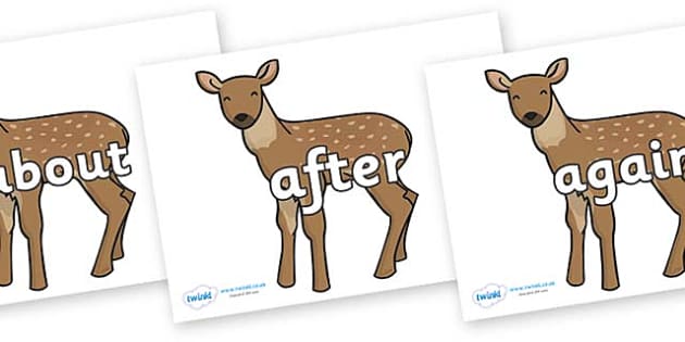 FREE! - KS1 Keywords on Fawns (teacher made) - Twinkl