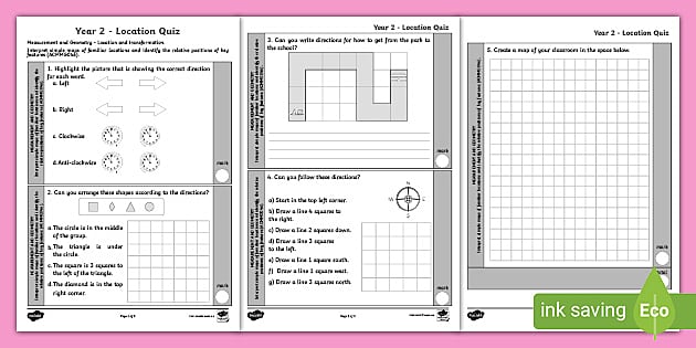 Year 2 Location Assessment (teacher made) - Twinkl