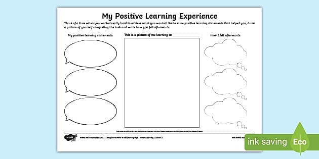 KS2 Positive Learning Experience Activity Sheet - PSHE KS2 Positive Learning Experience Activity Sheet - PSHE