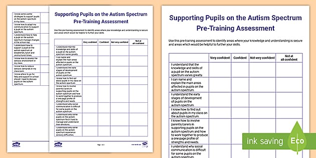 Supporting Pupils on the Autism Spectrum Pre-Training Assessment