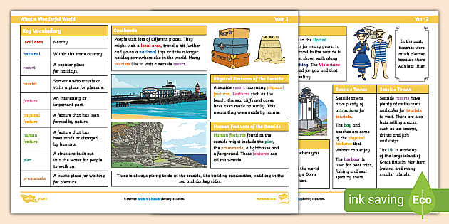 Geography Knowledge Organiser: Beside the Seaside Y2