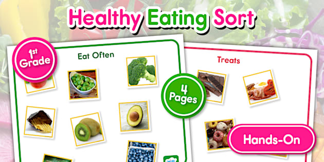 First Grade Healthy Eating Sort (Hecho por educadores)