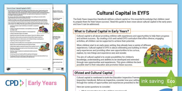 Cultural Capital Ofsted in EYFS - What You Need To Know Blog