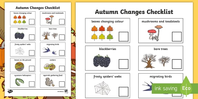 Autumn Walk Checklist | Seasonal Changes | Download & Print