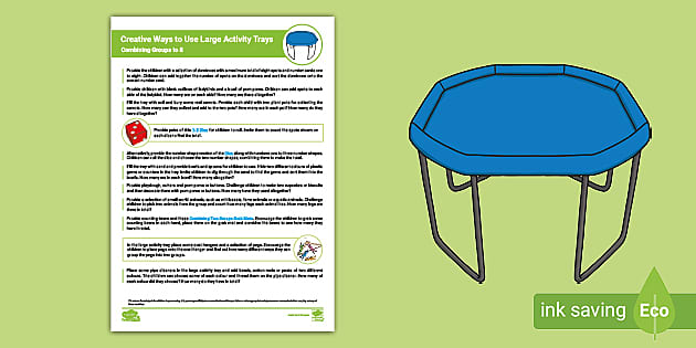 EYFS Creative Ways to Use Large Activity Trays: Combining Groups to 8