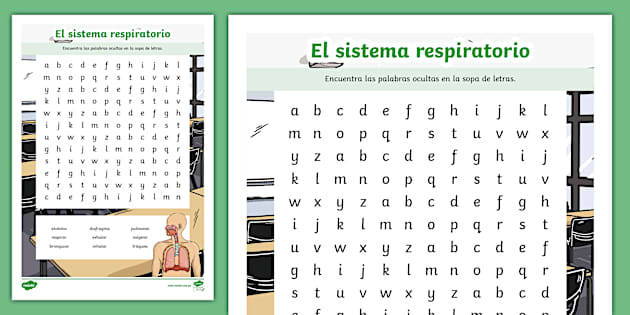 Sopa de letras: El sistema respiratorio | Twinkl - Twinkl