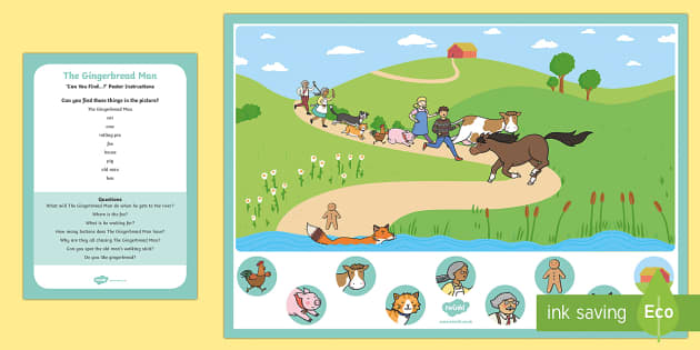 The Gingerbread Man Can you Find...? Poster and Prompt Card Pack