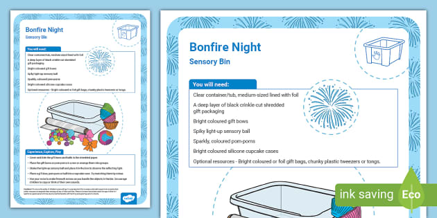 Firework Sensory Bin (teacher made) - Twinkl