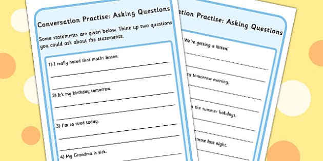 Conversation Practise Game Asking Questions