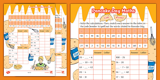 👉 Year 2 Pancake Day Code Breaker (teacher made) - Twinkl