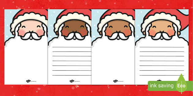 father Christmas writing paper template (teacher made)