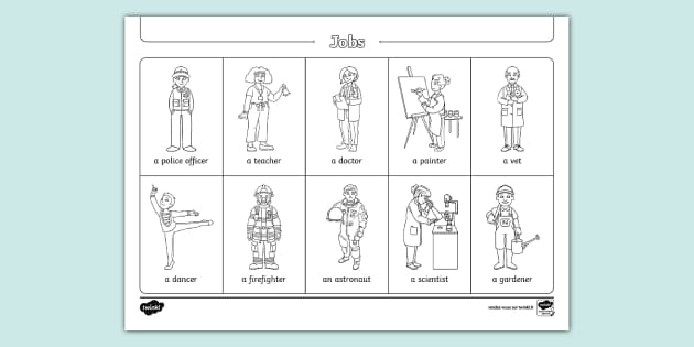 Coloriage : Les métiers - Anglais LV