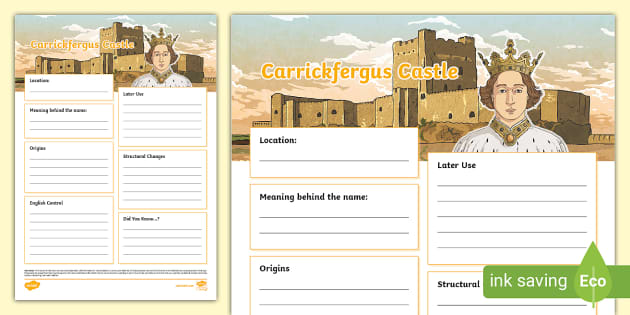 Carrickfergus Castle Fact File Template (teacher made)