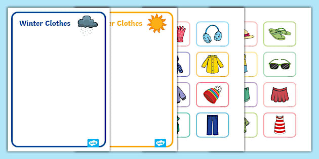 Winter and Summer Clothes Sorting Activity - Twinkl